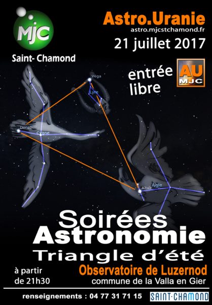 Club Astro.Uranie » Soirée d’observation – Le triangle d’été – 21 juillet